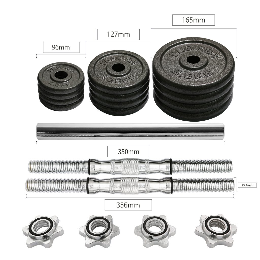 Pro Iron | Cast Iron Dumbbell Set (PRKCAS20K) 20kg - Sports & Games