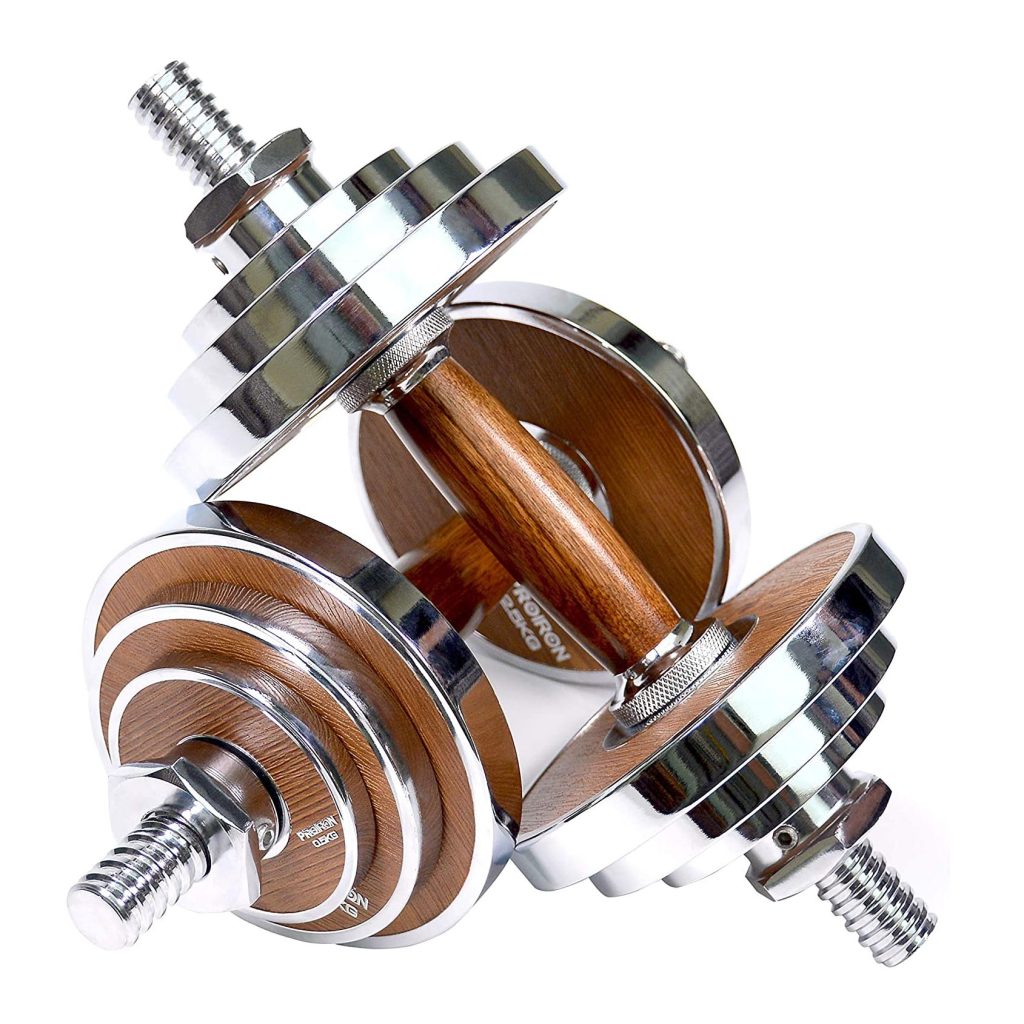 Pro Iron | Walnut Style Dumbbell Set (PRKHDS20K) 20kg - Sports & Games