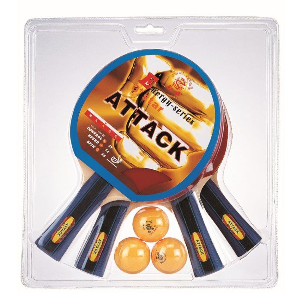 Giant Dragon | Table Tennis: Attack 4-Player Set (EK92310) - Sports & Games